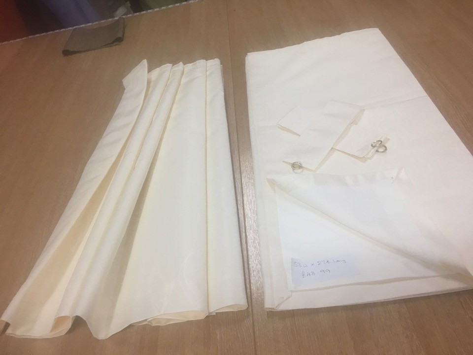Static Caravan Curtains in a stunning Cream satin Jaquard,fully lined ...