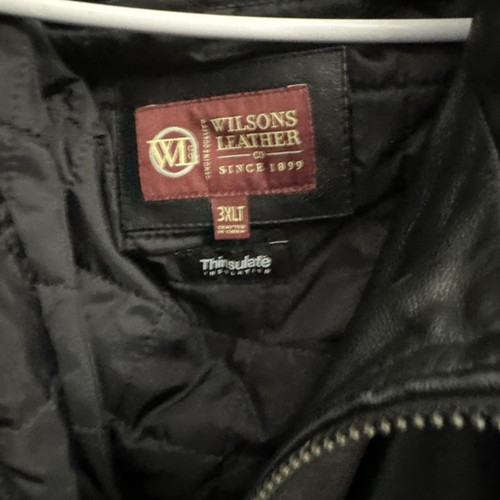 Wilsons Leather Bomber Aviator Biker Jacket Mens 3XLT Black Liner “No ...