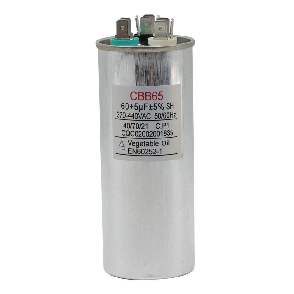 60+5 MFD µF Dual Run AC Capacitor 370-440VAC 50/60Hz ±5% HVAC 60/5µF | eBay
