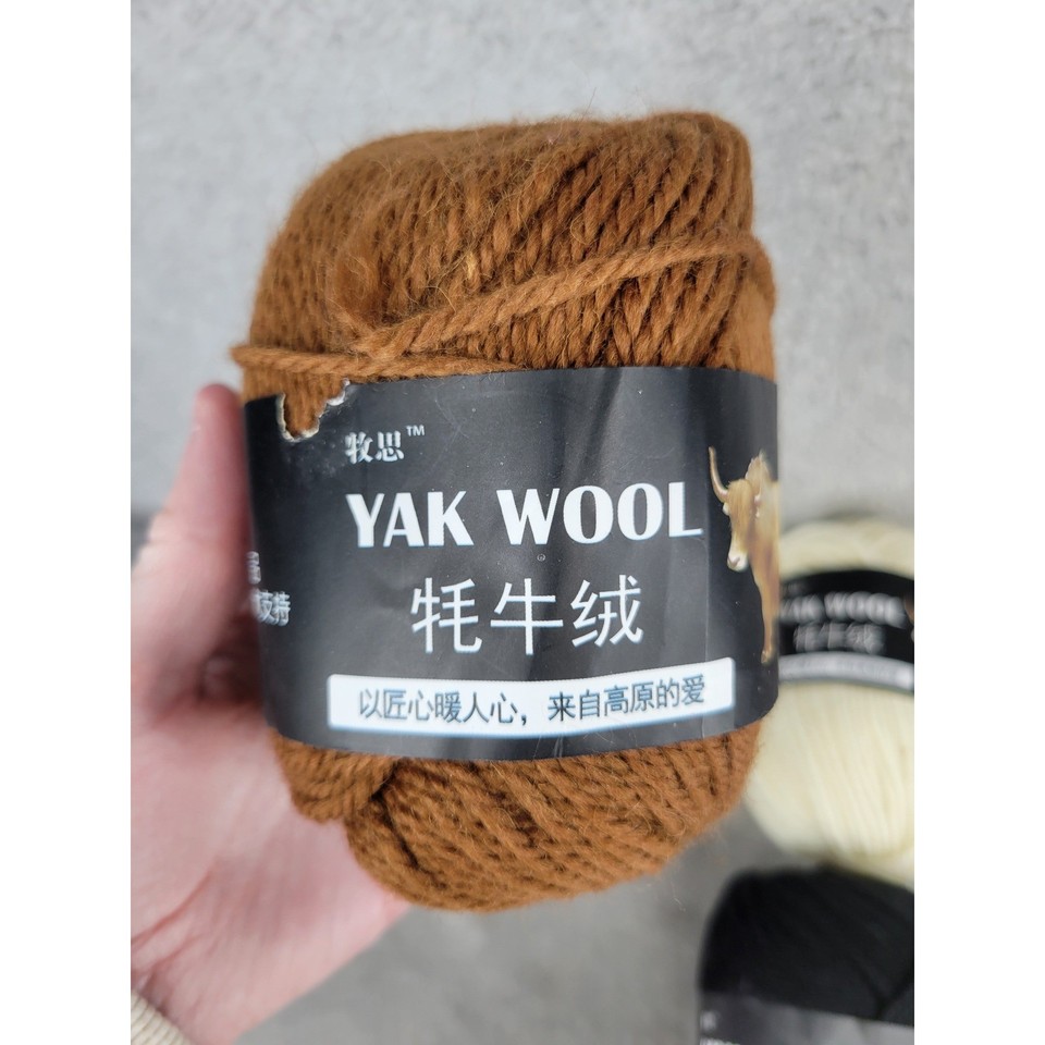 Yak Wool Yarn Skeins 4 Colors Brown Cream Red Black Knitting Crochet ...