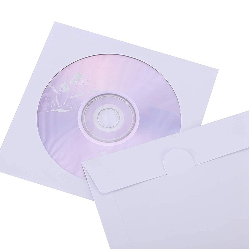 CD DVD Sleeves, DVD CD Media Envelop Sleeves Holder with Clear ...