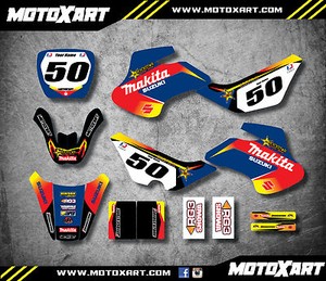 Full Custom Graphic Kit Suzuki JR 50 ROCKMAK STYLE stickers decals ...