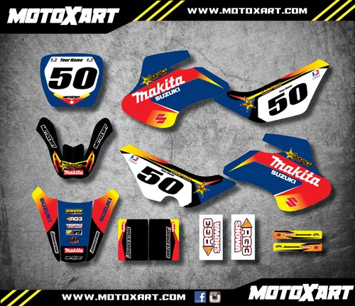 Full Custom Graphic Kit Suzuki JR 50 ROCKMAK STYLE stickers decals ...