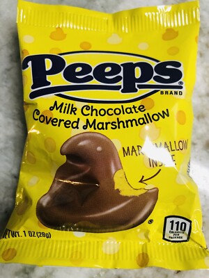 Peeps Milk Chocolate Covered Marshmallow: 1 Oz/28 Gm-Easter Baby Chick ...