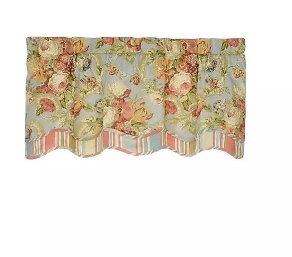 Waverly Spring Bling Vapor Scallop Window Valance 52X18" | Floral ...