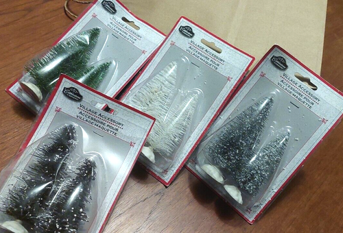 Cobblestone Corners Village Accessory Christmas Trees LOT OF 8 NEW IN ...