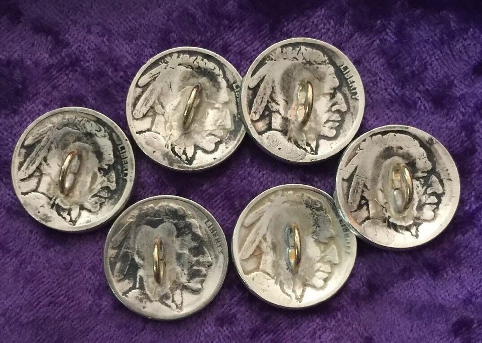 Six Great Looking Authentic Buffalo Nickel Buttons | eBay