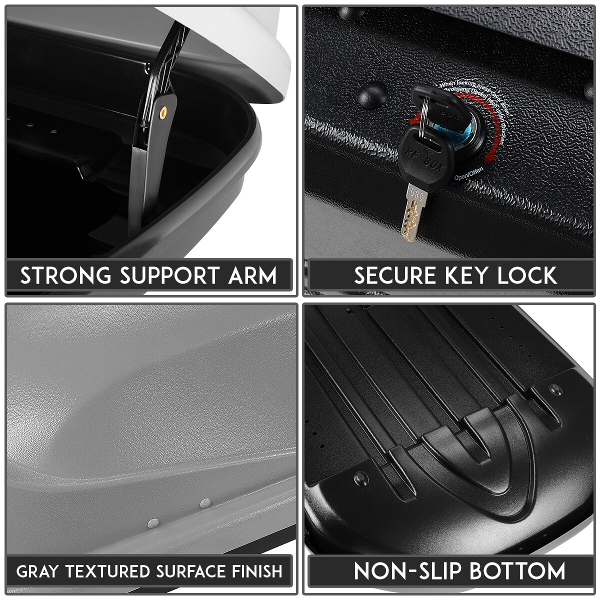 Fit 16-18 Buick Envision Aluminum Roof Top Rail Cross Bar+Cargo Box ...