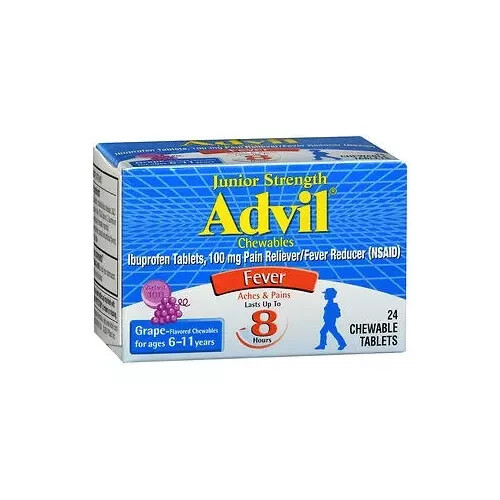 Advil Ibuprofen 100mg Pain Reliever Fever Reducer Chewable Tablets ...