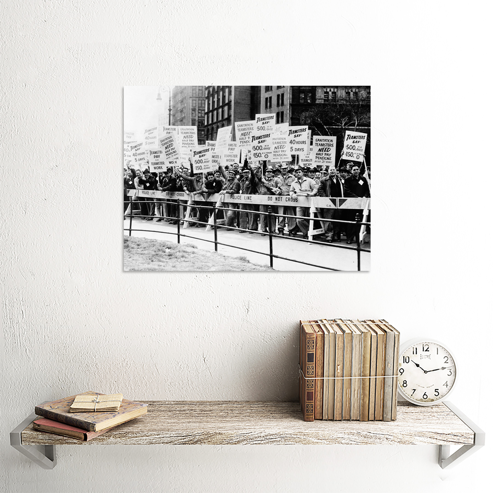 VINTAGE PHOTO TEAMSTER UNION PICKET STRIKE PROTEST WORK PAY USA POSTER ...