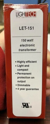 LighTech LET-151-BF(24V) Electrical Transformer, 24V 150W Electronic ...