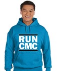 BLUE Christian McCaffrey Carolina Panthers "RUN CMC" shirt Hooded ...