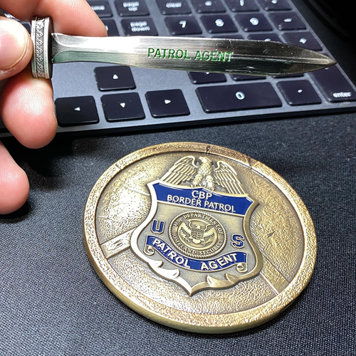 CL14-08 Border Patrol Agent CBP Honor First Shield with removable Sword ...