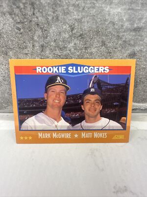 Mark McGwire Rookie Sluggers 1988 Score #648 Oakland Athletics W/ Matt ...