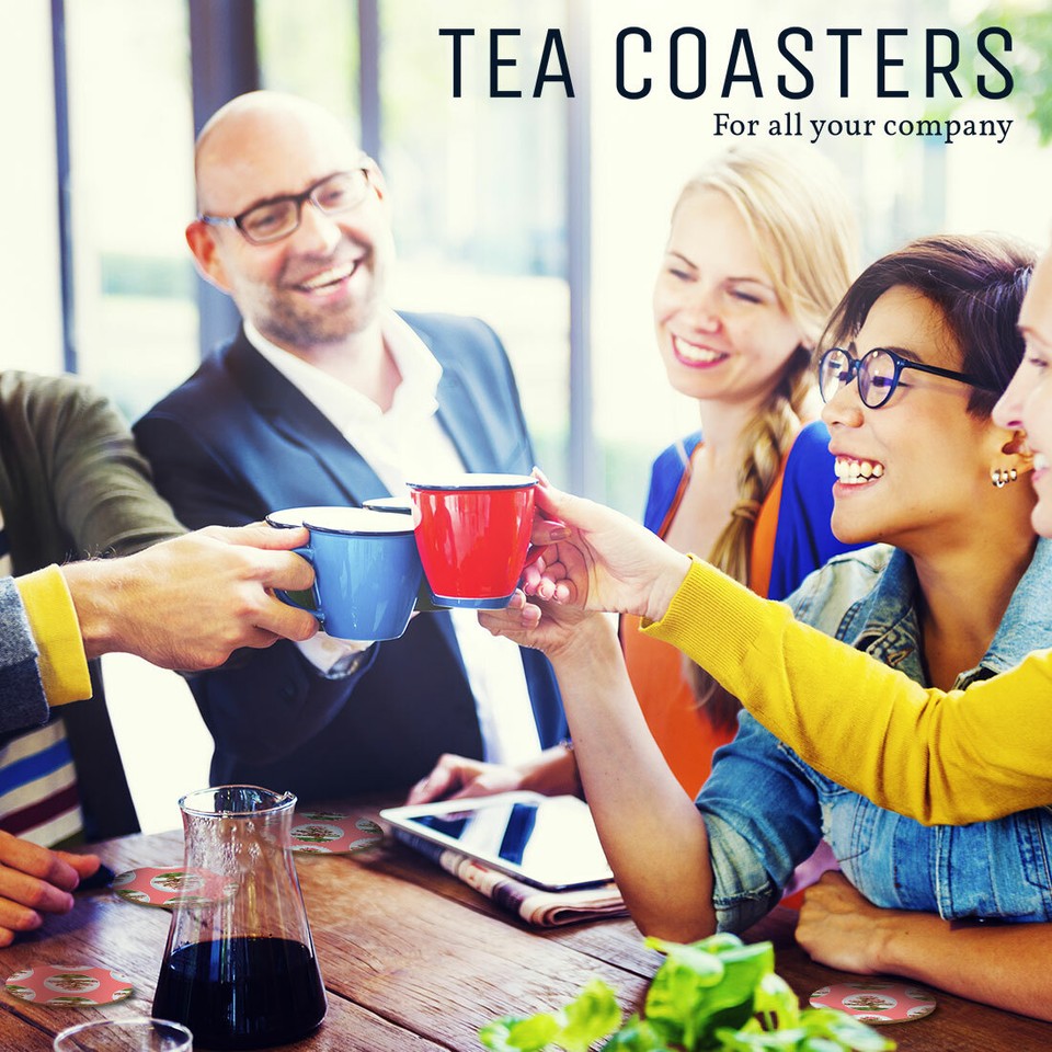 4 Set - Pink Bonsai Blossom Tree Coasters - Kitchen Drinks Coaster Gift ...