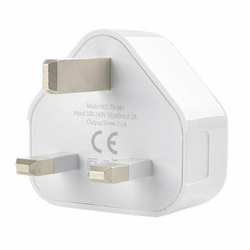 UK Plug 3-Pin USB Plug Adapter Charger Wall Socket USB Ports For Phones ...