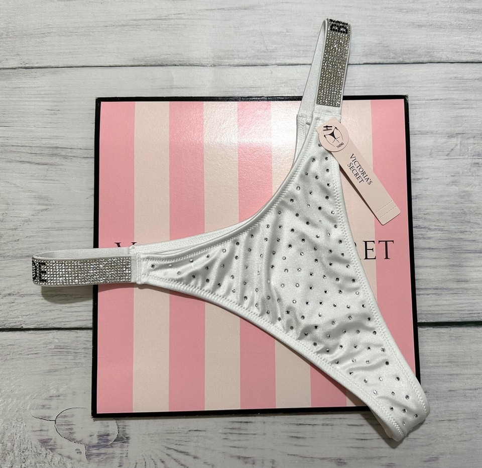 Victoria's Secret Shine Strap SWIM RHINESTONE THONG BIKINI BOTTOM | eBay