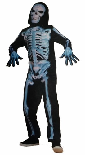 X-Ray Skeleton Scary Skull Full Halloween Costume Jum… - Gem