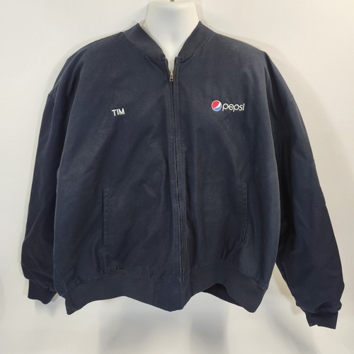 Pepsi Cola Cornerstone Work Jacket Mens 4XL Blue Vendor Employee Coat ...