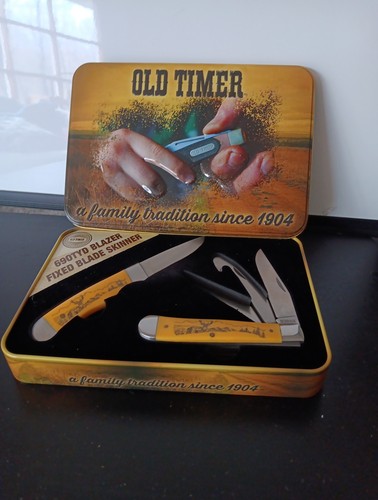 Old Timer 690TYD 2015 Limited Edition Fixed Skinner, Folding Knife Tin ...
