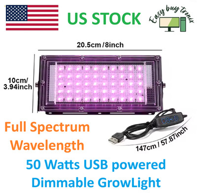 50w 50 Watts USB Full Spectrum LED Grow Light With Stand US STOCK | eBay