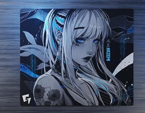 GLSSWRKS Kazemi Premium Glass Mousepad 490 x 420mm Gaming Mousepad Blue ...