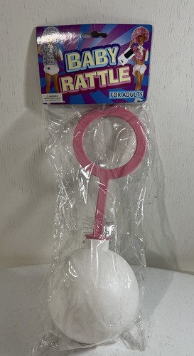 Big Baby Rattle Baby Shower Halloween Costume Prop Pink Handle Cosplay ...
