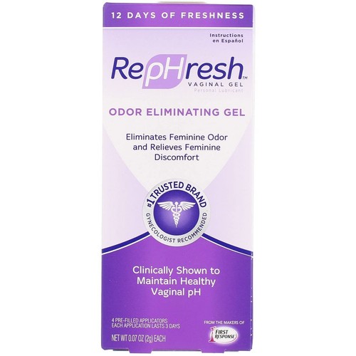 Rephresh Vaginal Gel 8 Count Odor Eliminating Lubricant 12 Day Supply ...
