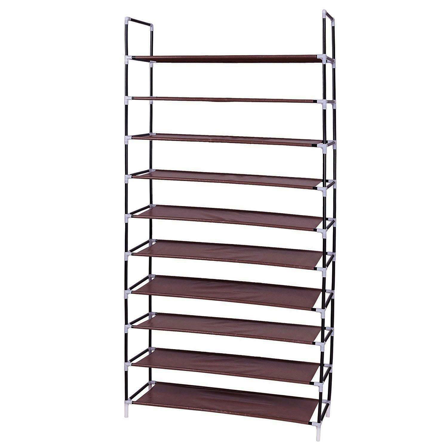 10 Tier 50 Pair Waterproof Shoe Rack Organizer Storage Shelves Free ...