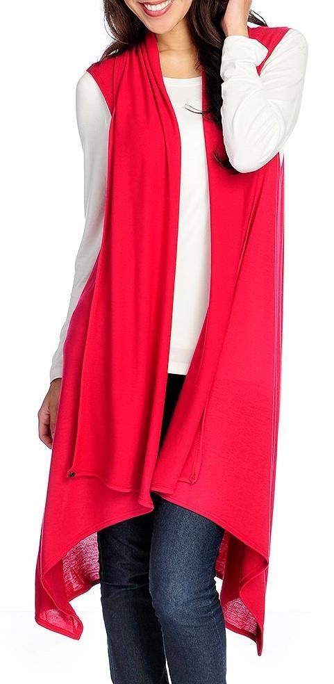 NEW - The Countess Collection Fine Gauge Knit Draped Front Open Vest | eBay