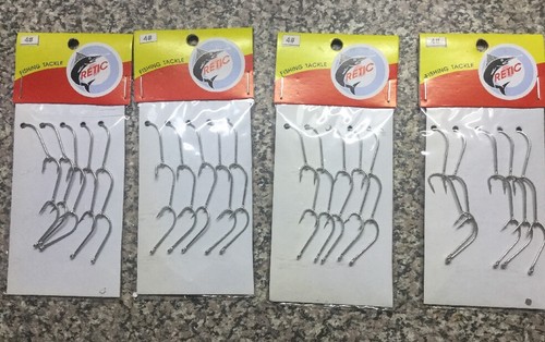 4# GANG HOOKS 20 GANGS 4 Sets 5x3 Quality Fishing Tackle, For small ...