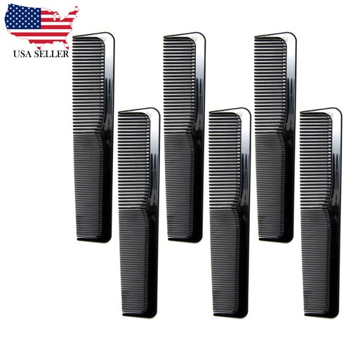 6-12 Dressing Comb 9" Black Large Breakable Styling Coarse/Fine Barber ...