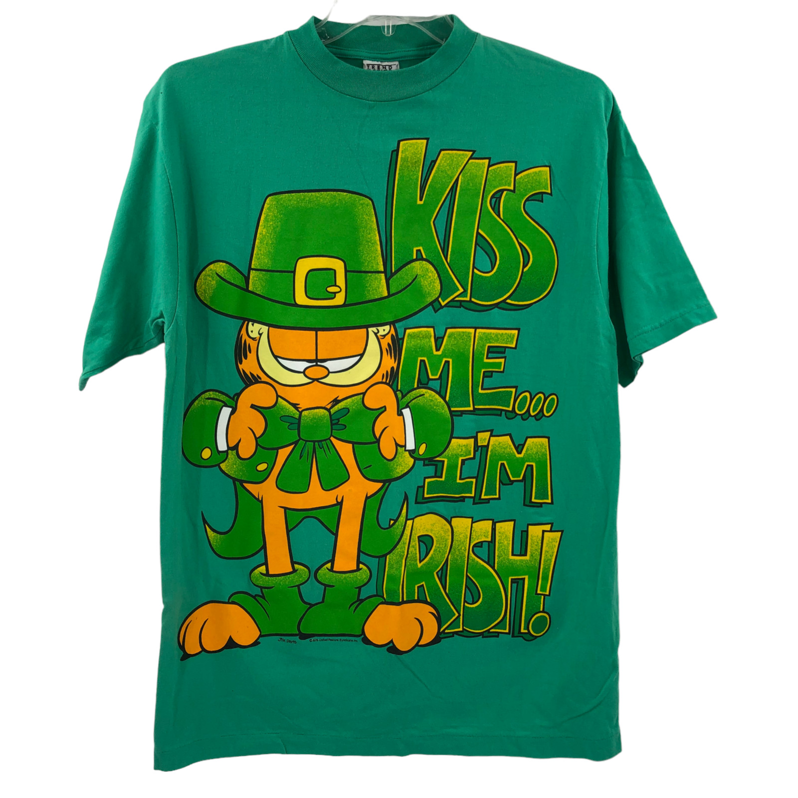 VTG Trend Basics Mens Garfield Green Kiss Me I'm Iris… - Gem