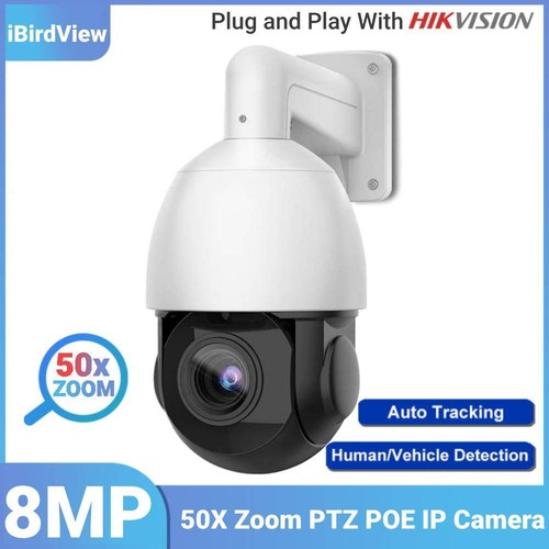 8MP PTZ Outdoor Speed Dome IP Pan 50X Zoom IR Security Camera POE Auto ...