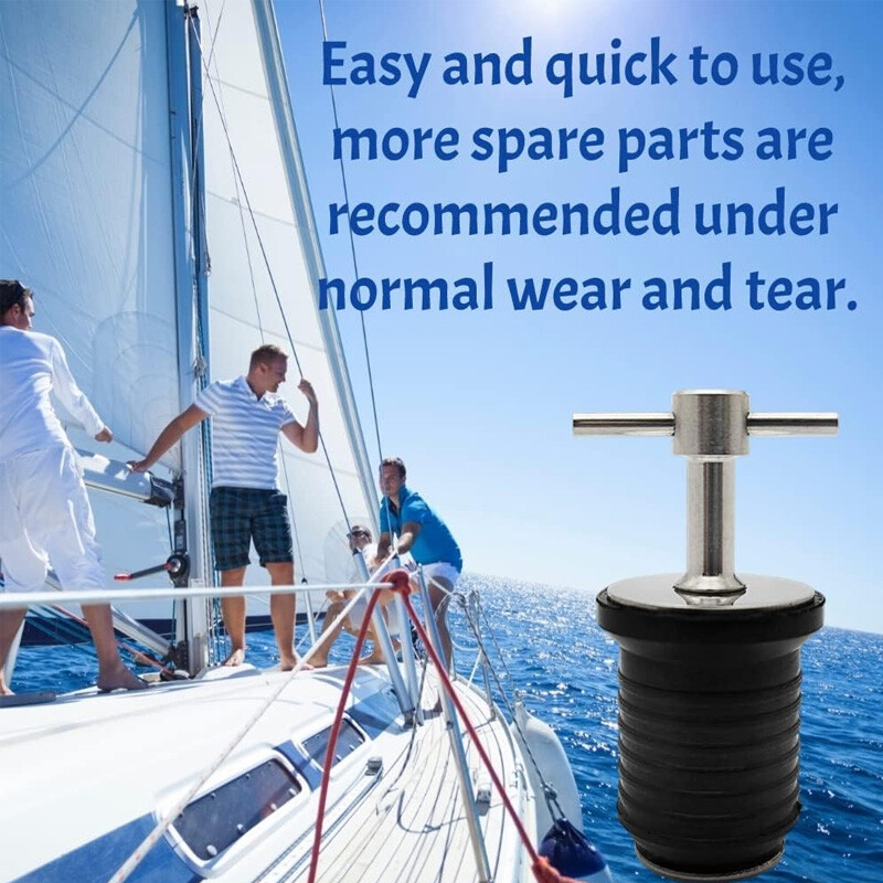 NEW 2 PCS Boat Drain Plug Rubber Stainless Steel Twist Hull Drain Plugs ...