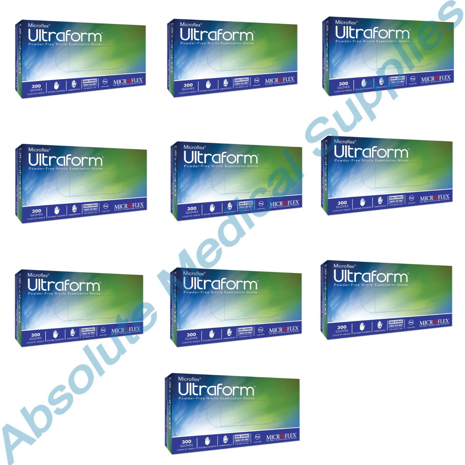 Ansell MicroFlex UltraForm Powder-Free Nitrile *3,000* Gloves X-Small ...