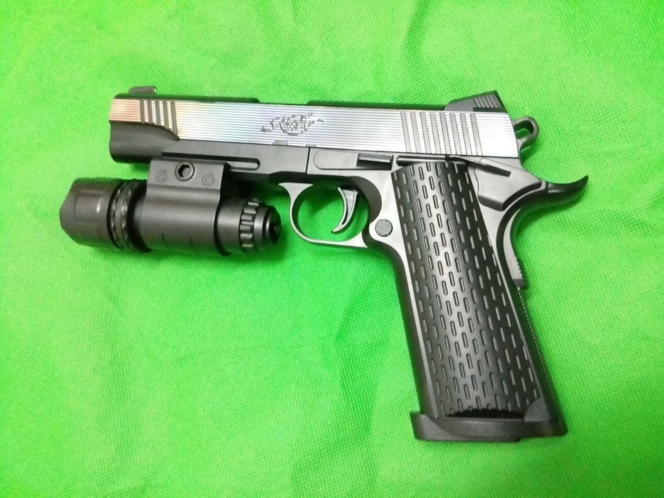 Toy & flashlight costume prop swat m1911 kimber filming gel blaster ...