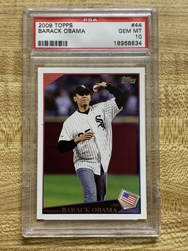 2009 Topps President Barack Obama Rookie Card RC #44 PSA 10 Gem Mint ...