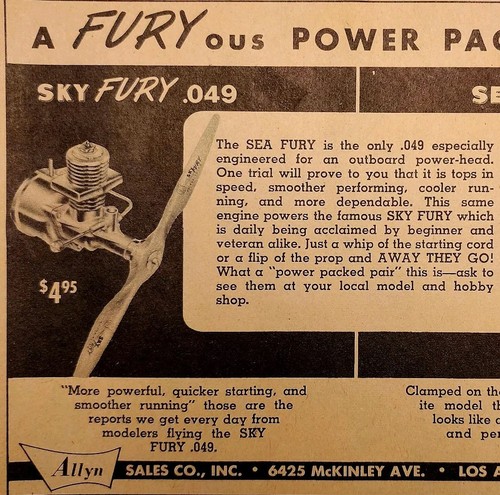 1974 Allyn Sea Fury Propeller Model Supply Advertisement Airplane Kits ...