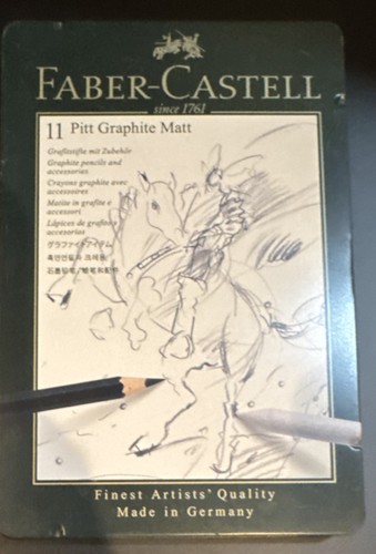 Faber-Castell Pitt Graphite Matt Pencil Set HB-14B Black Artist Drawing ...