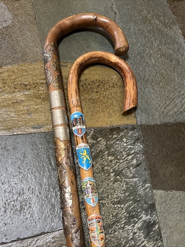 ANTIQUE WANDERSTOCK (GERMAN) HIKING CANES W/ BADGES | eBay