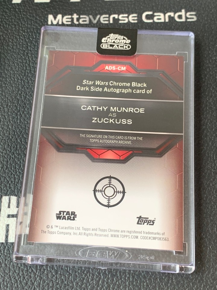 2024 Topps Chrome Black Star Wars Cathy Munroe As Zuckuss Auto Blue/Red ...