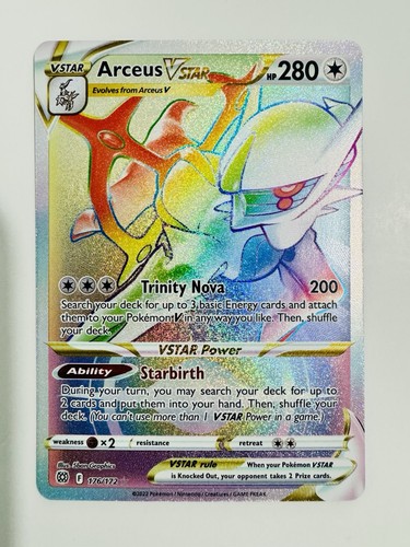 Arceus VSTAR 176/172 Secret Rare Rainbow Brilliant Stars Pokemon TCG ...