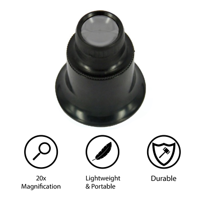 20X Jewelers Loupe Jewelry Loop Coin Magnifier Pocket Magnifying Eye ...