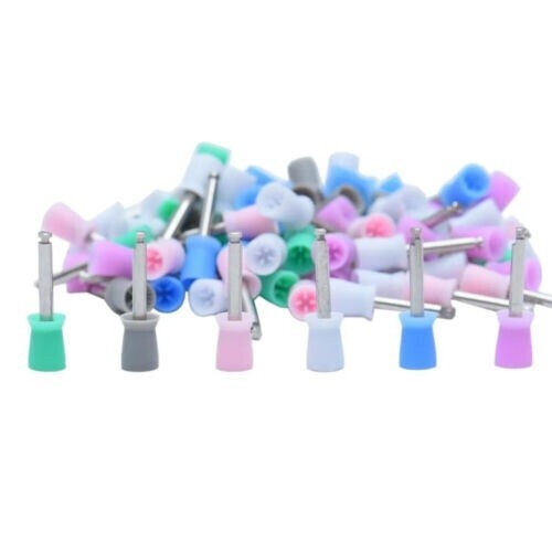 100pcs Dental Polishing Polish Cups Prophy Cup Latch Type Brush Rubber ...