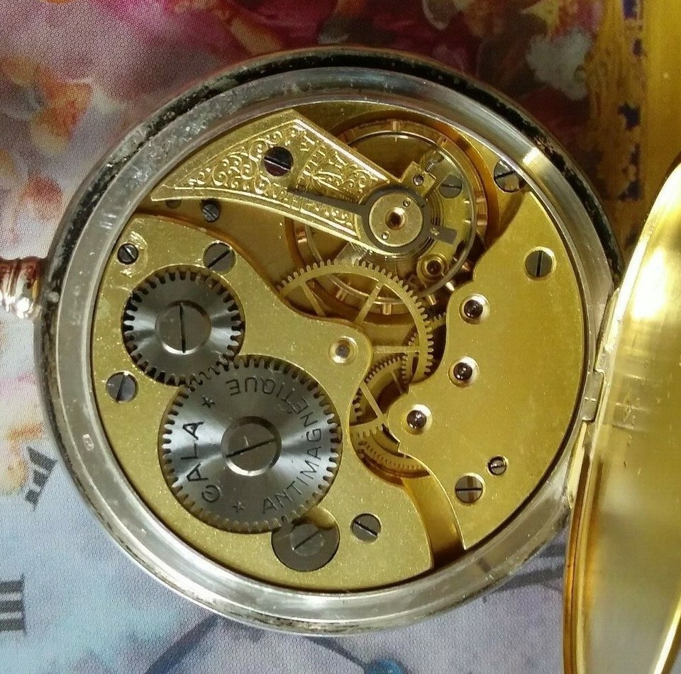 Antique Rare Swiss GALA 800 Silver Pocket Watch | eBay