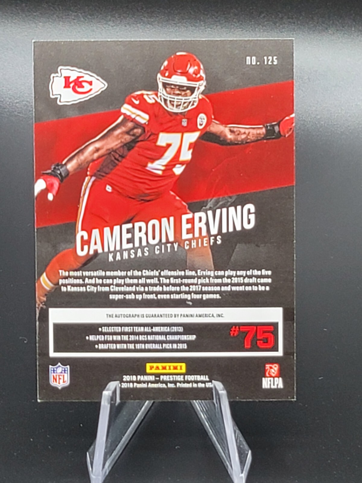 CAMERON ERVING Chiefs SIGNED 2018 Prestige Football Autograph #125 SP ...