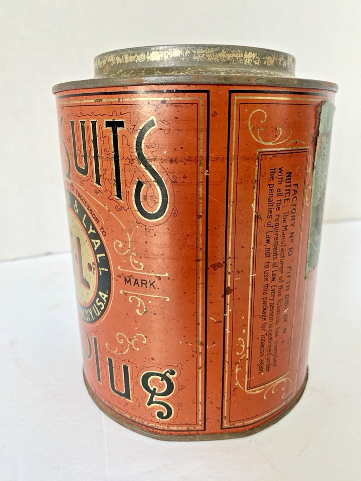 Vintage Antique Round Just Suits Cut Plug Buchanan & Lyall Tobacco Tin ...