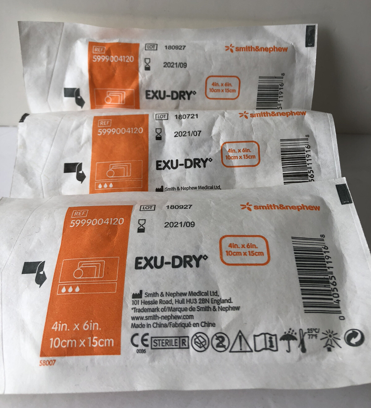 Non-Adherent Dressing Exu-Dry® 4 X 6 Inch -3 Count Exp 09/2021 | eBay