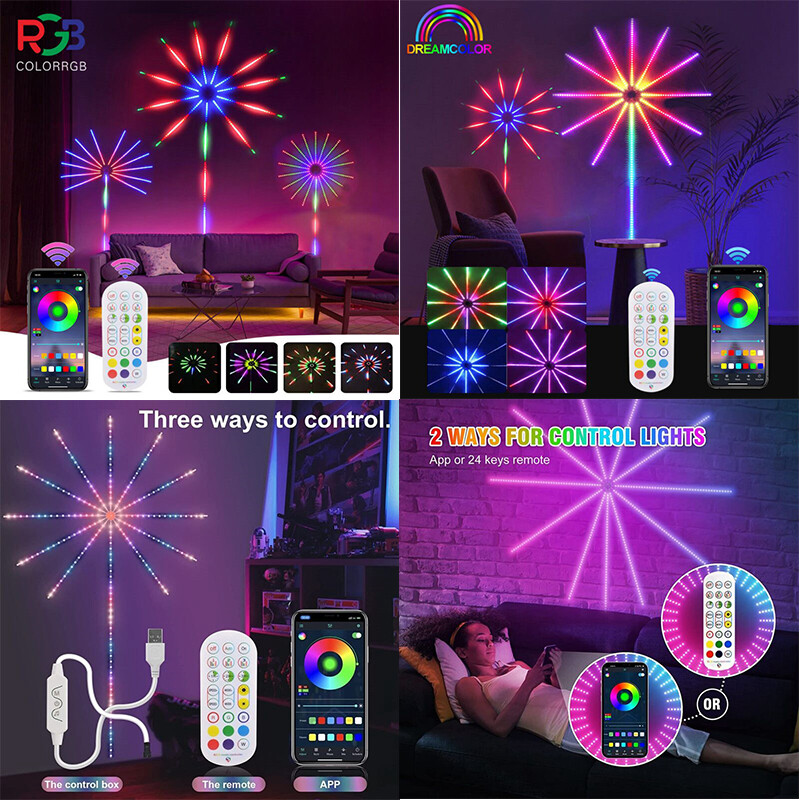 Dream Lights RGB Firework Sound Color LED Strip Sync 5V Music Bluetooth ...